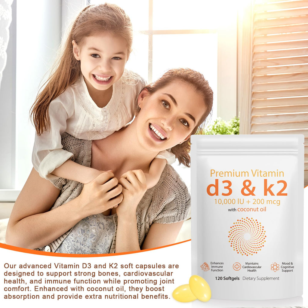 easy to swallow vitamin D3 K2 softgels