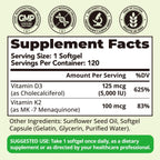 Easy to swallow Vitamin D3 K2