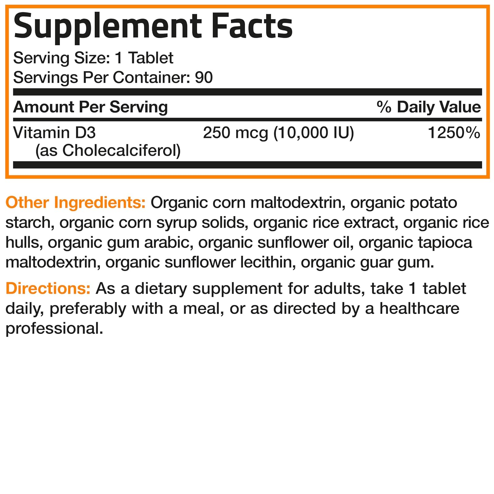 easy-to-swallow vitamin D3 tablets