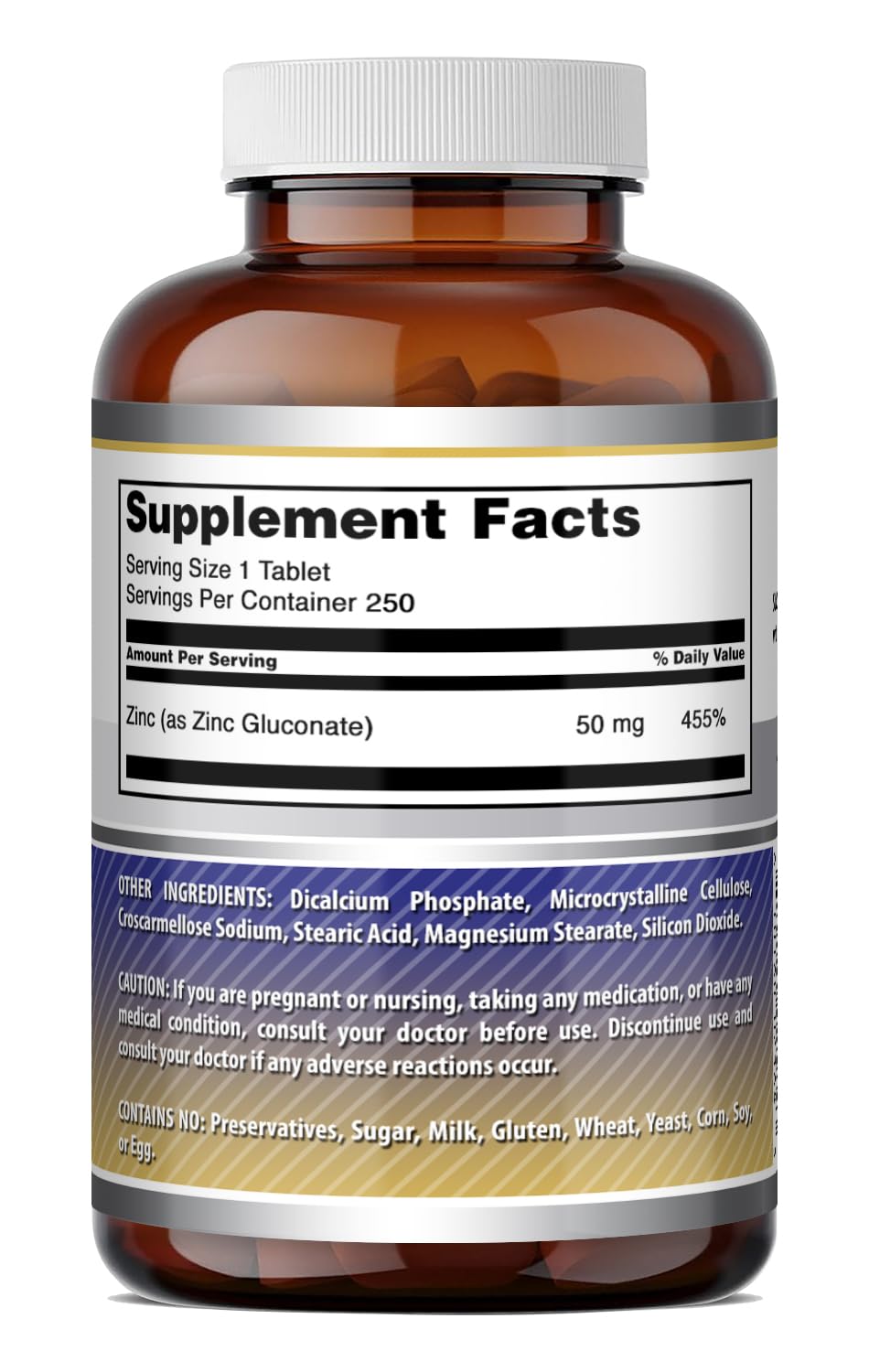 easy to swallow zinc gluconate tablets