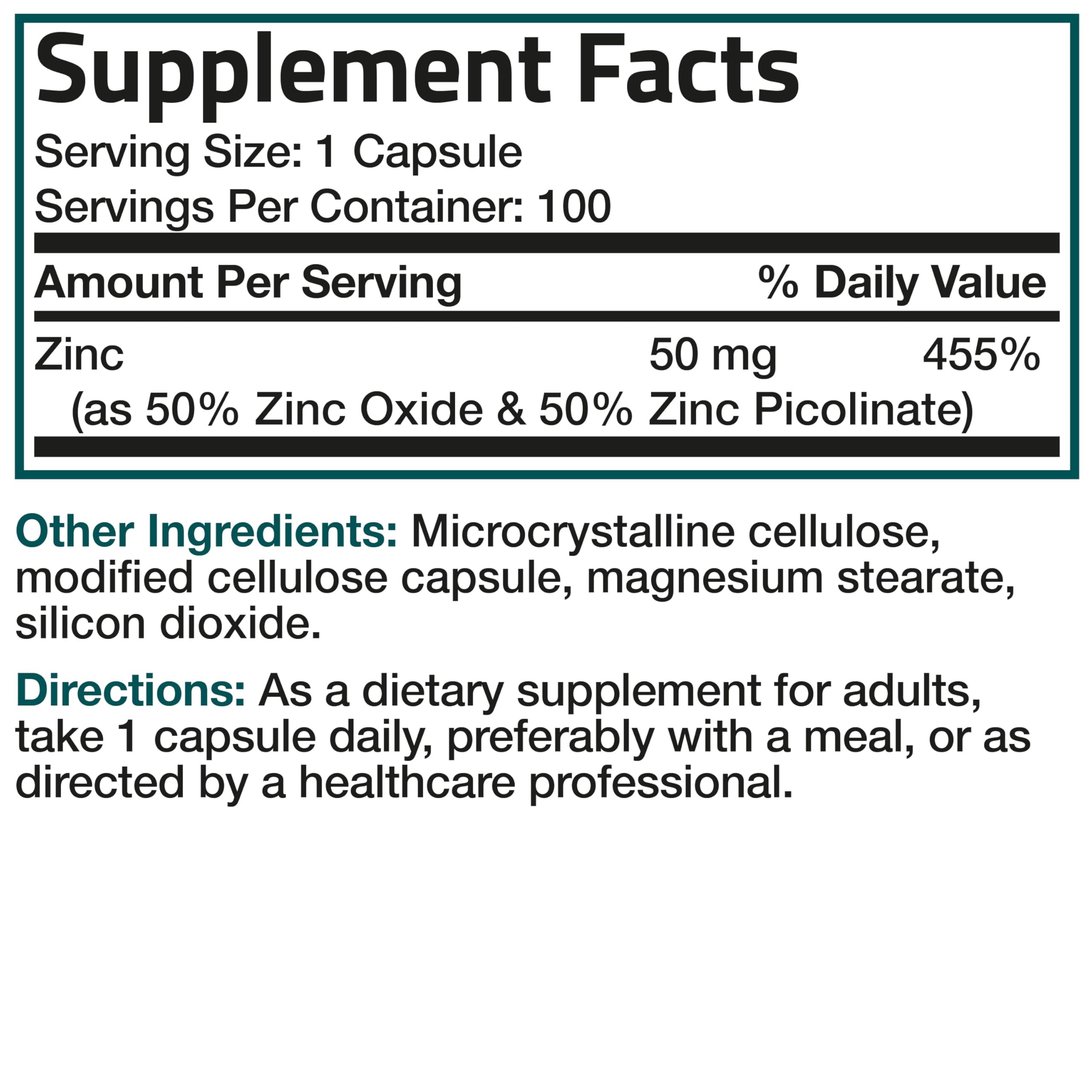 easy-to-swallow zinc vegetarian capsules