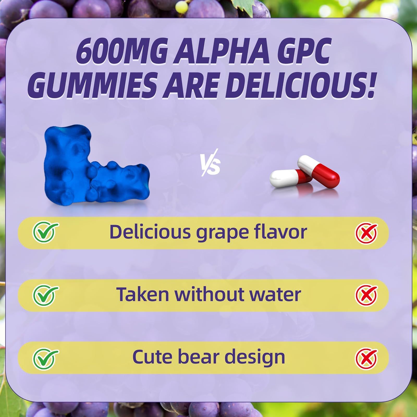 easy-to-take Alpha GPC vitamin B complex
