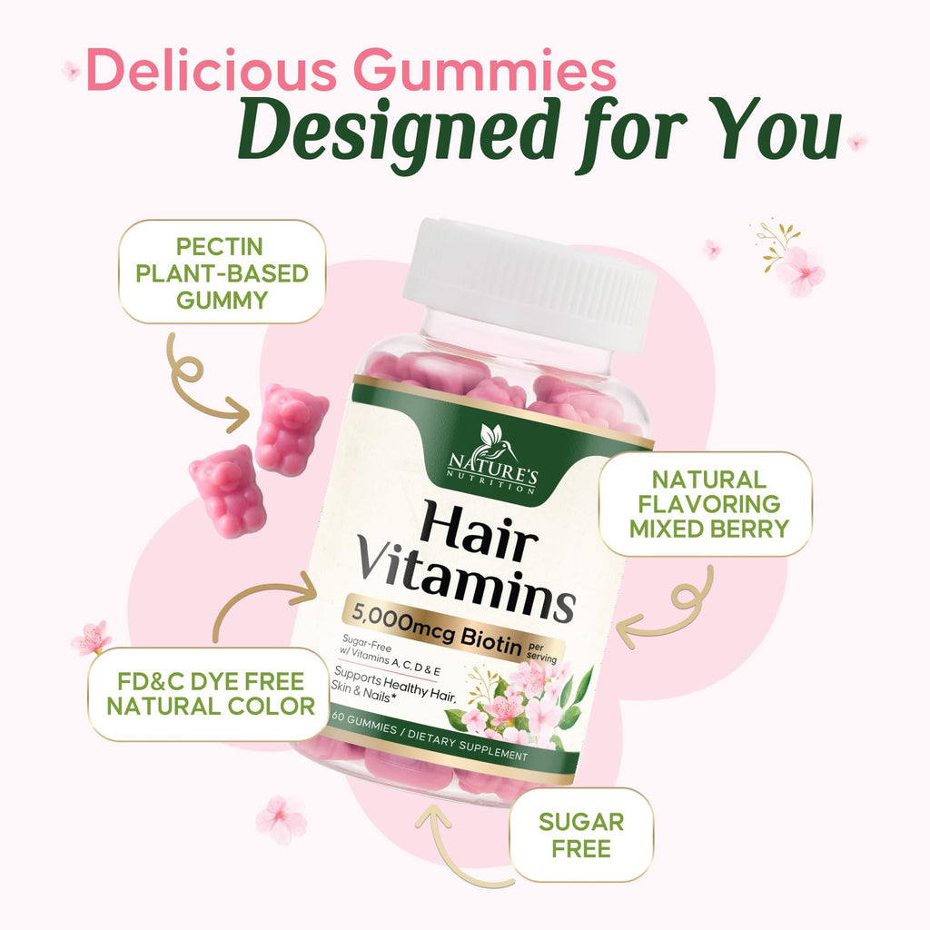 Easy-to-take biotin gummies for women