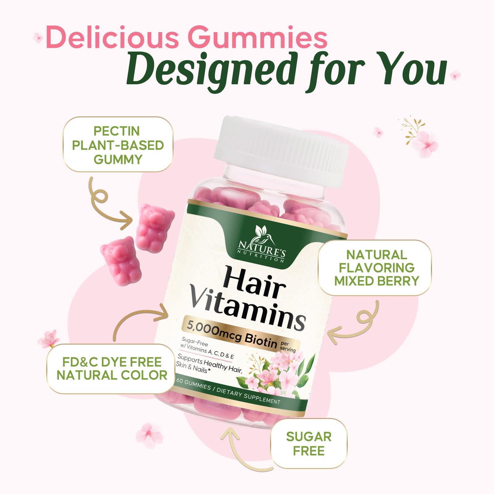 Easy-to-take biotin gummies for women
