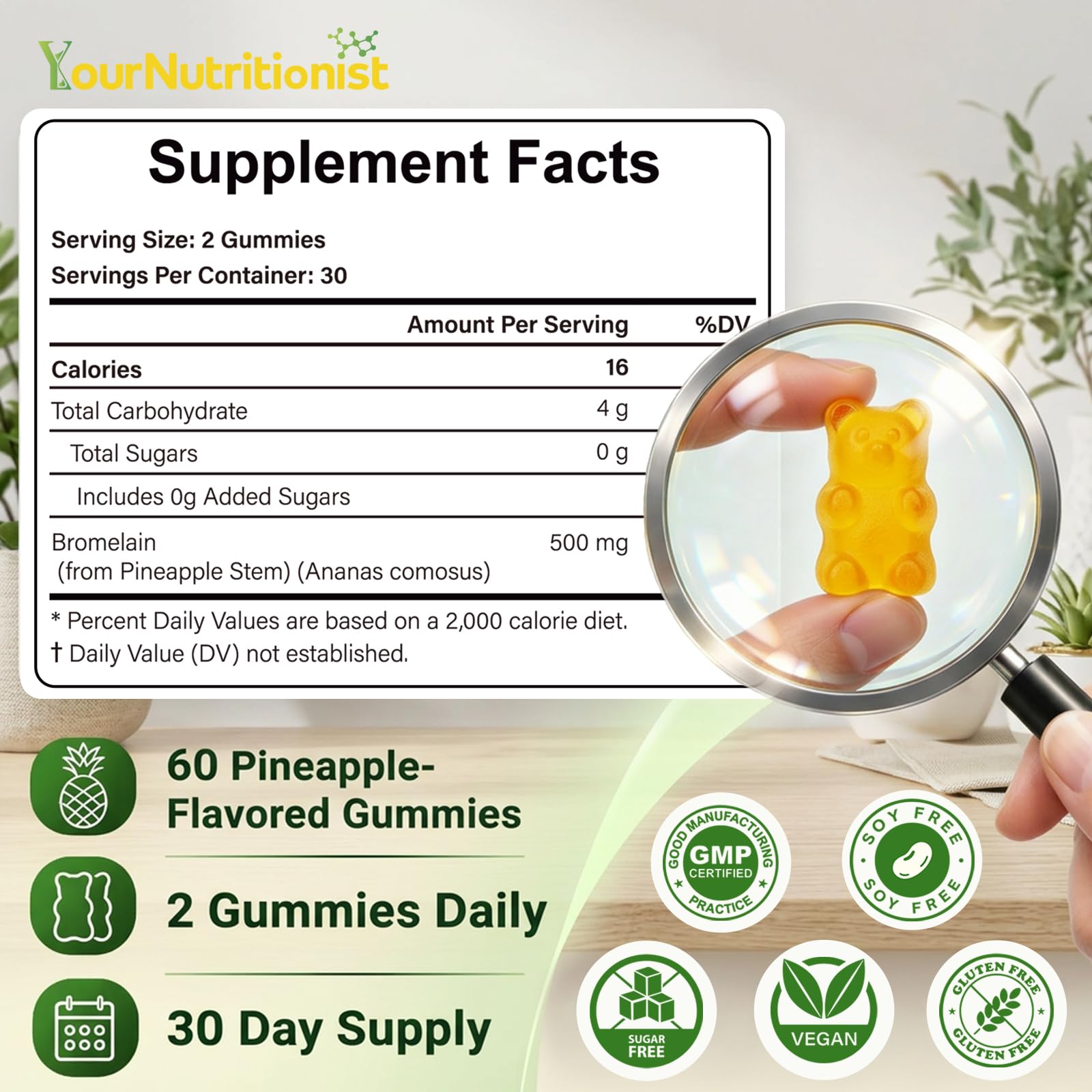 Easy-to-take bromelain chewables