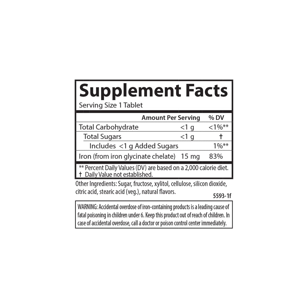 Easy-to-take chewable iron tablets