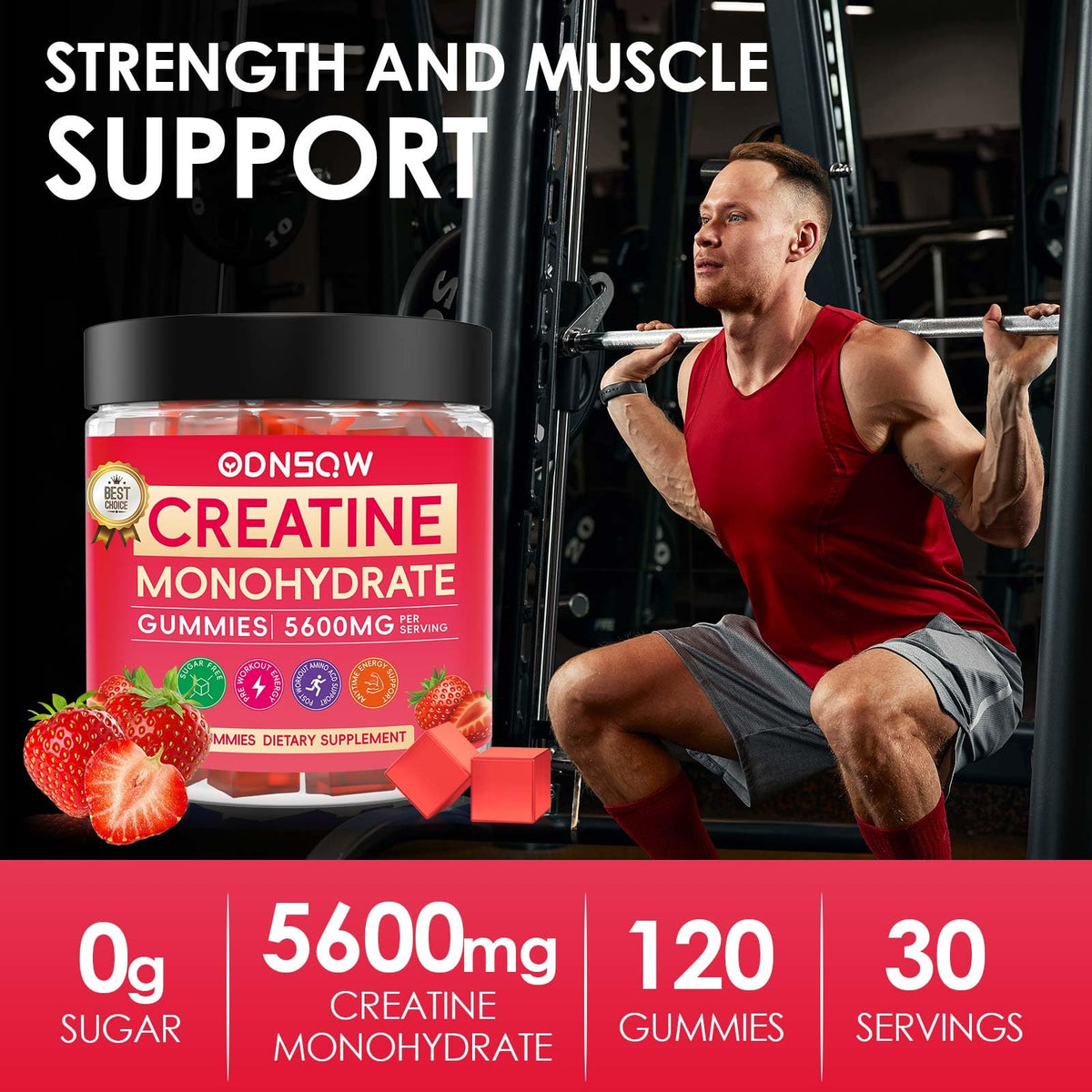 Easy-to-take creatine gummies for recovery