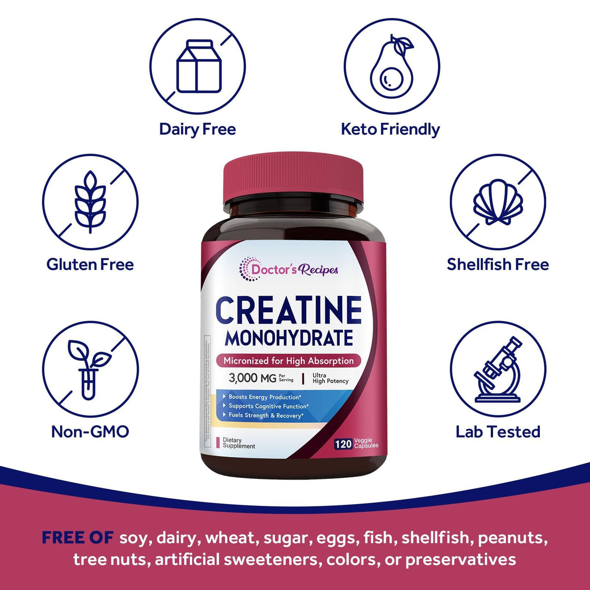 Easy-to-take creatine monohydrate pills