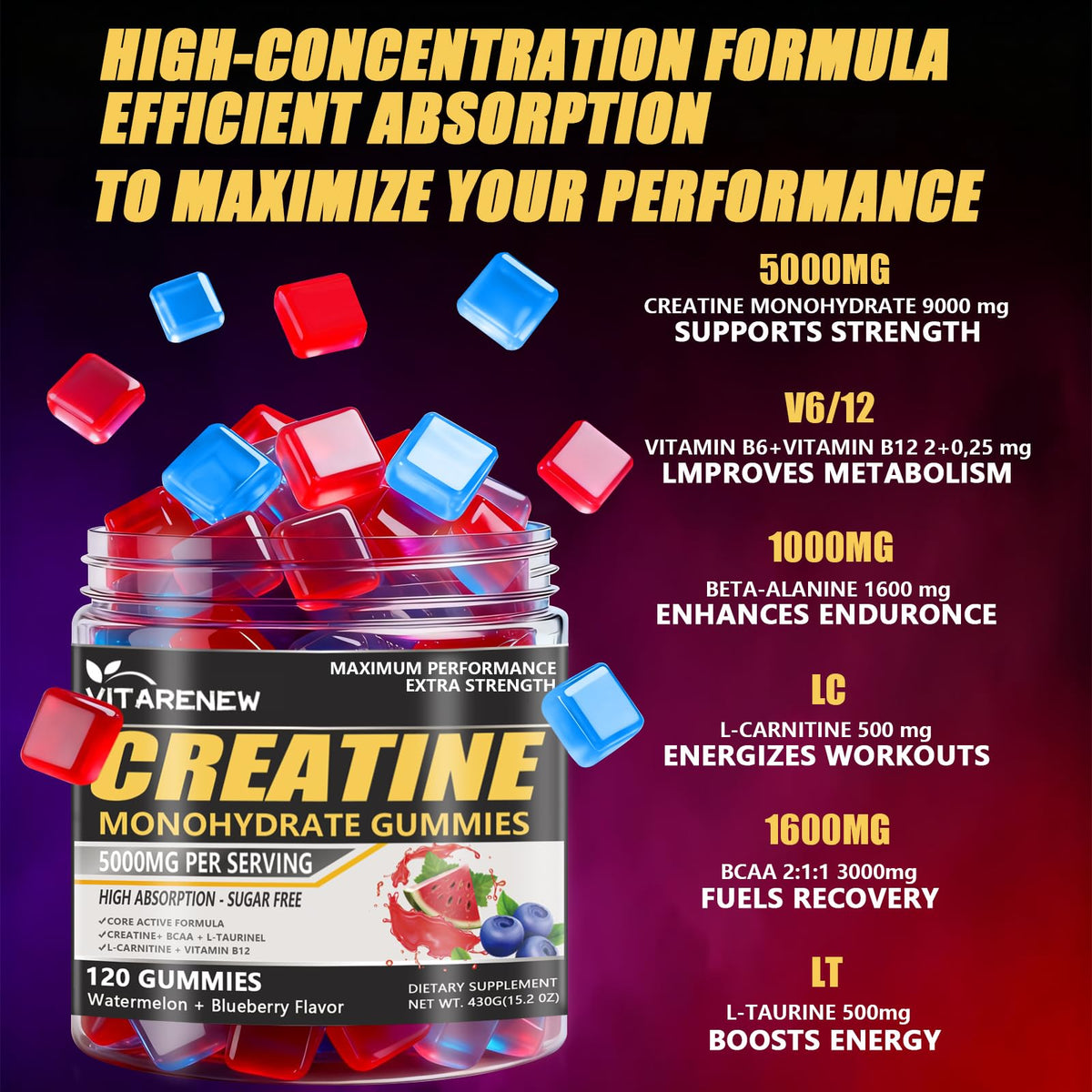easy-to-take creatine supplement gummies