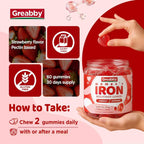 Easy-to-take iron gummies with vitamin C