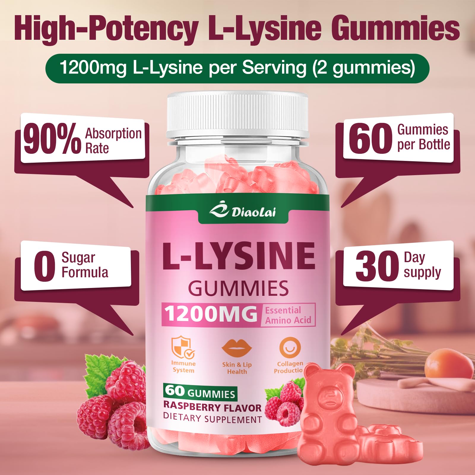 easy to take l-lysine gummies