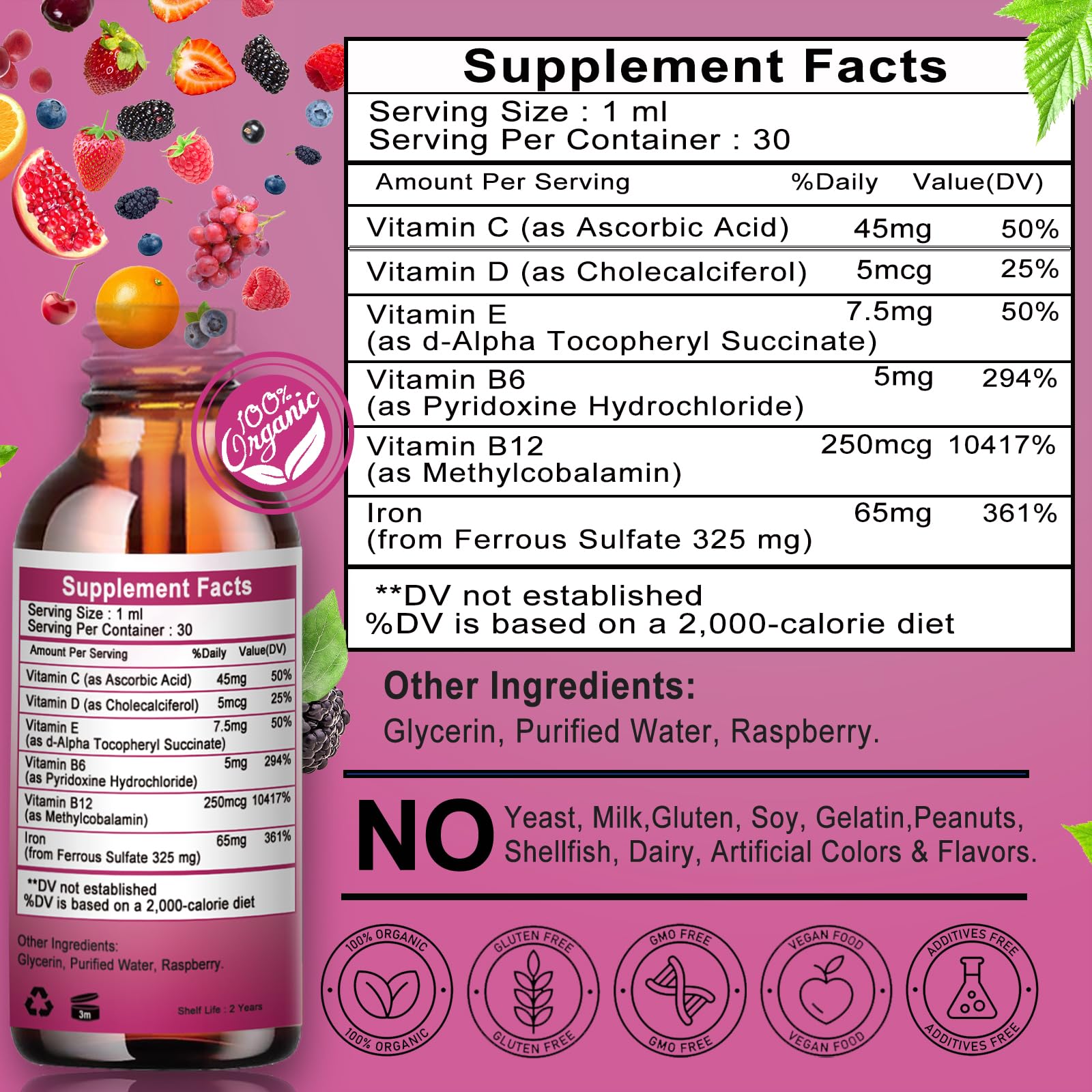 easy-to-take liquid iron solution
