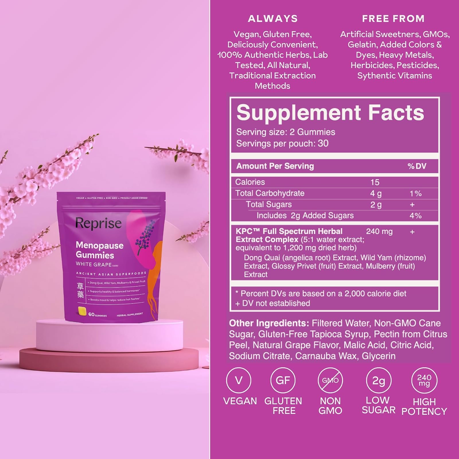 Easy-to-take menopause multivitamins