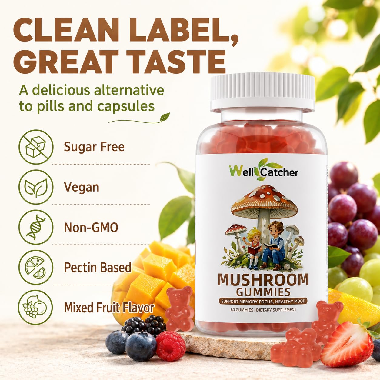 easy-to-take mushroom gummies for adults