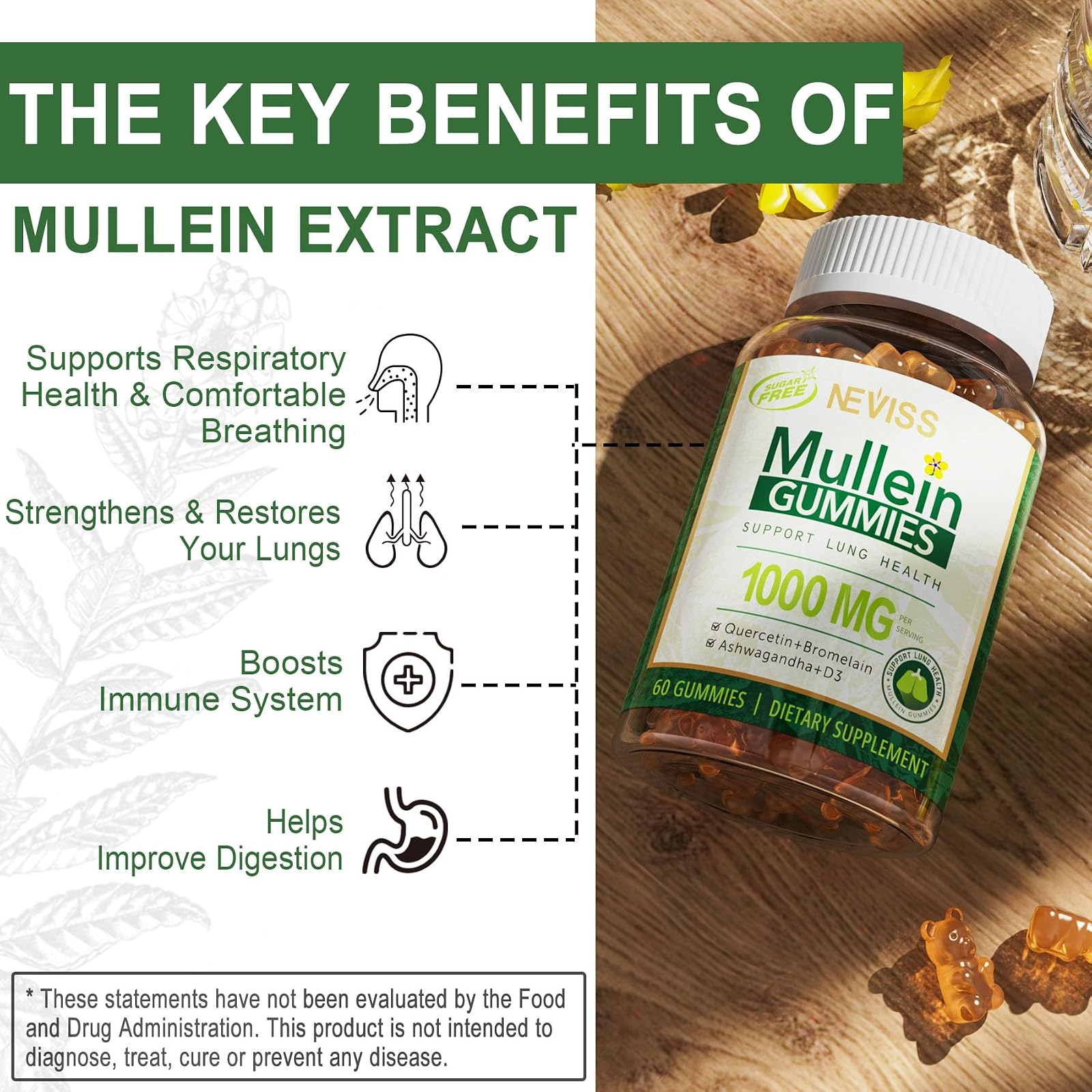 Easy-to-take NEVISS Mullein gummies