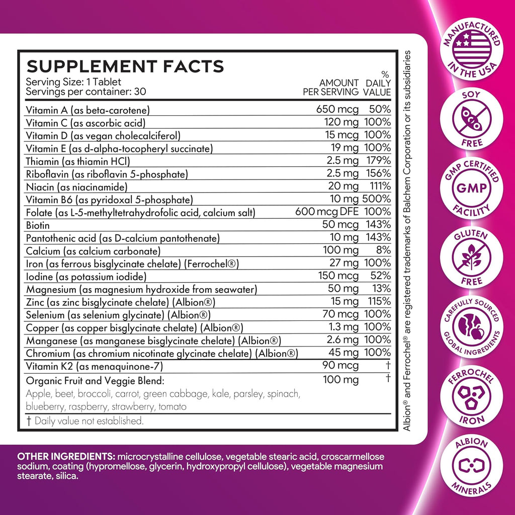easy-to-take prenatal vitamins with 30 servings