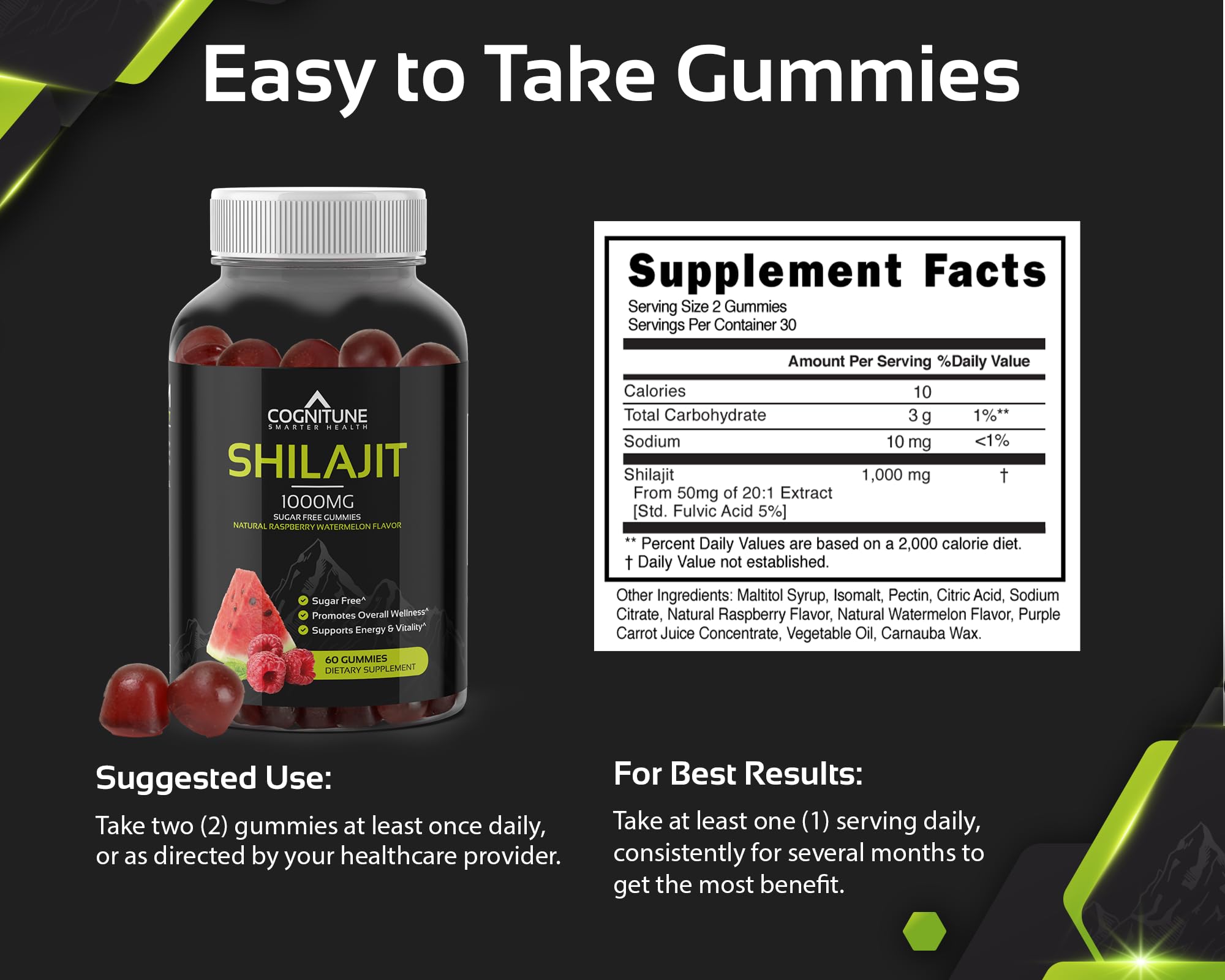 easy to take shilajit gummies