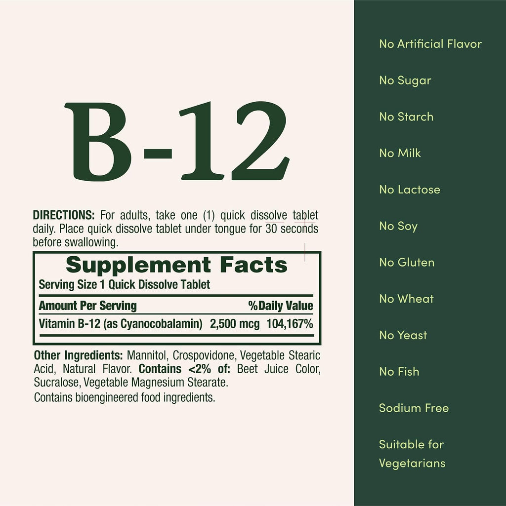 easy to take vitamin B12 tablets