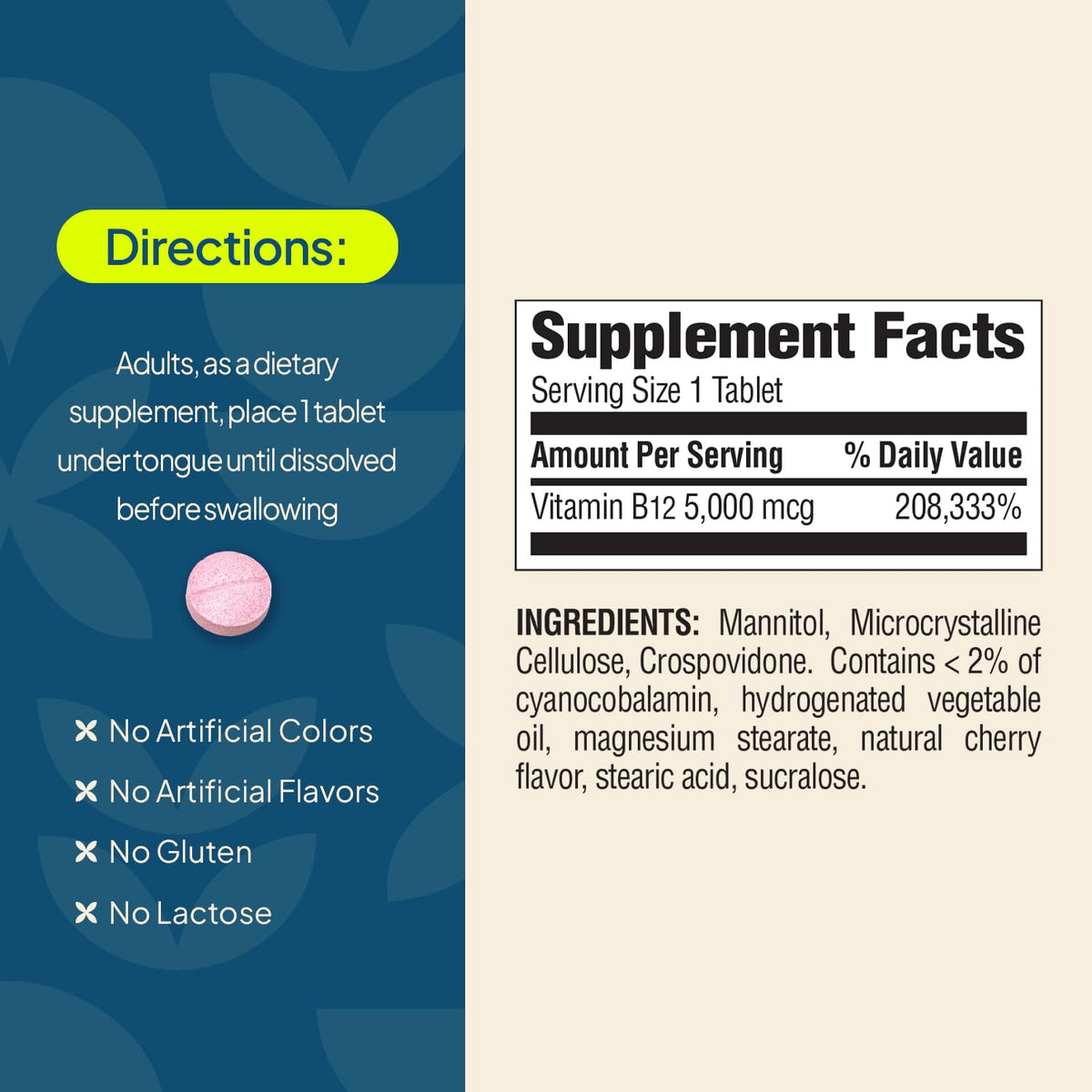 easy to take Vitamin B12 tablets