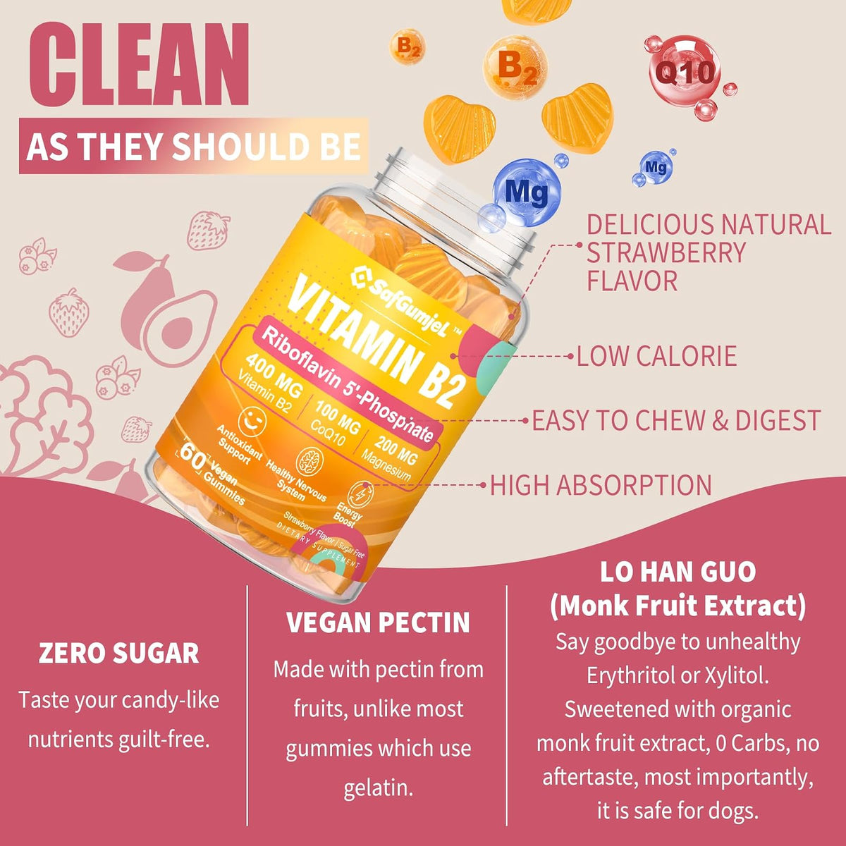 Easy-to-take Vitamin B2 gummy vitamins