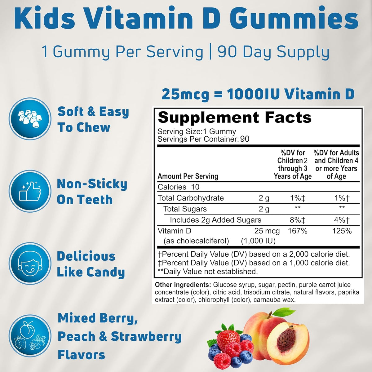 Easy-to-take vitamin D3 gummies