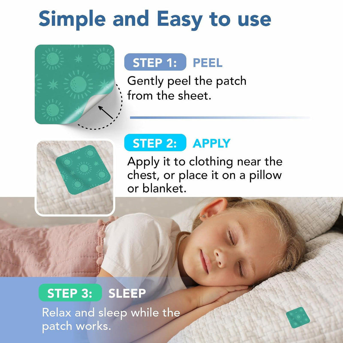 easy-to-use calming sleep stickers