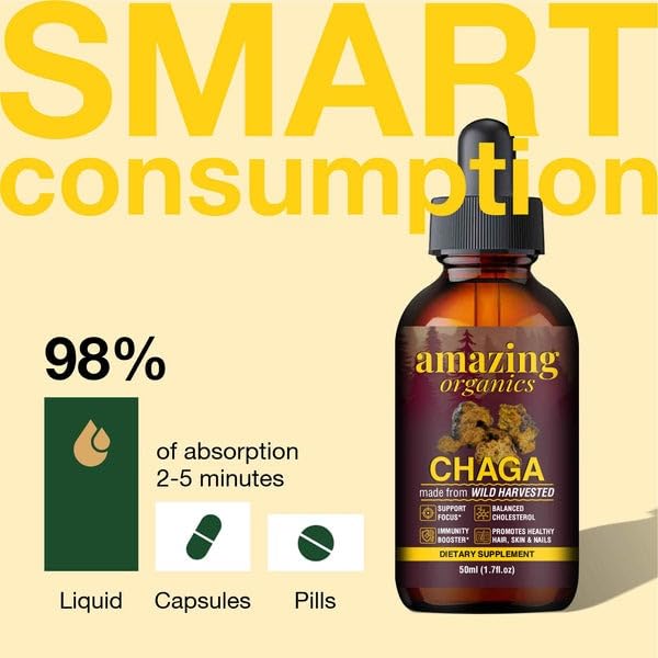 Easy-to-use chaga drops for vitality