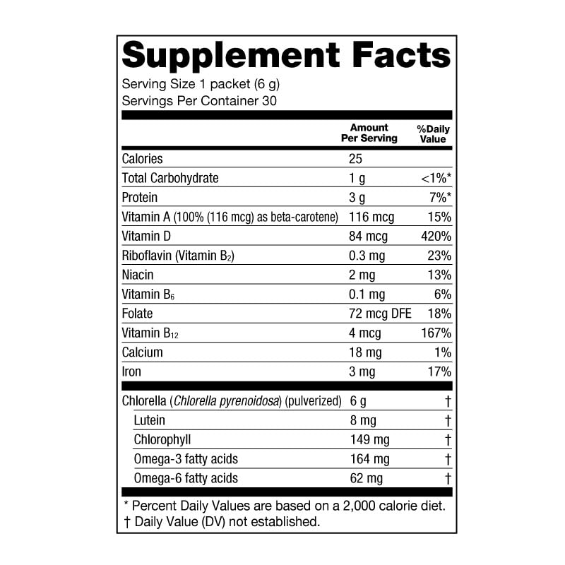 Easy-to-use chlorella powder packets