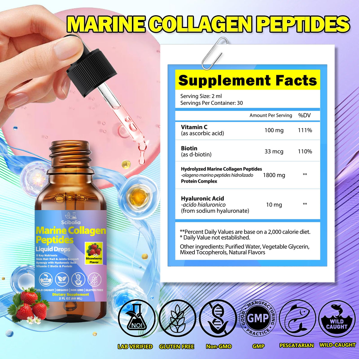 Easy-to-use collagen drops for beauty
