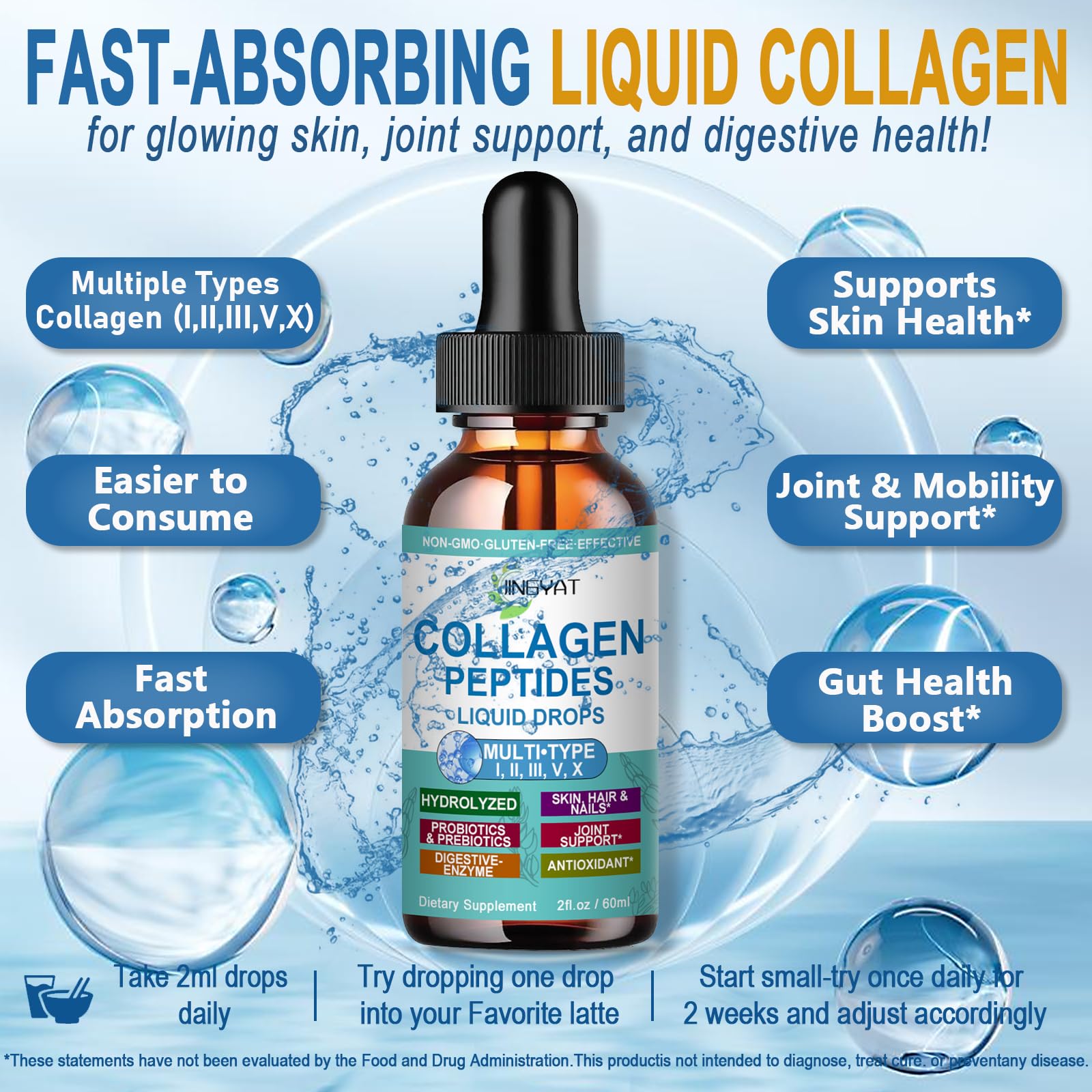 easy-to-use collagen liquid drops