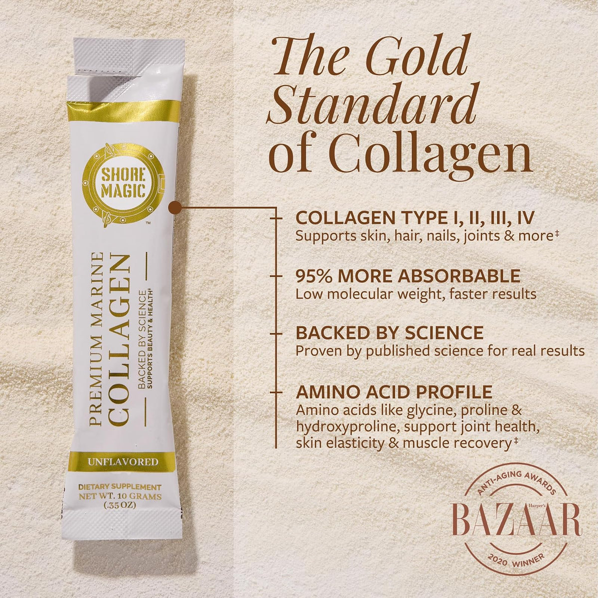 easy-to-use collagen powder sachets