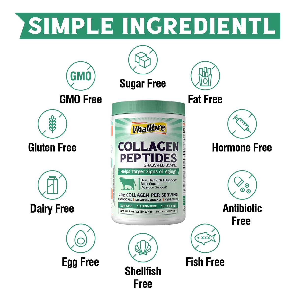 Easy-to-use collagen supplement powder