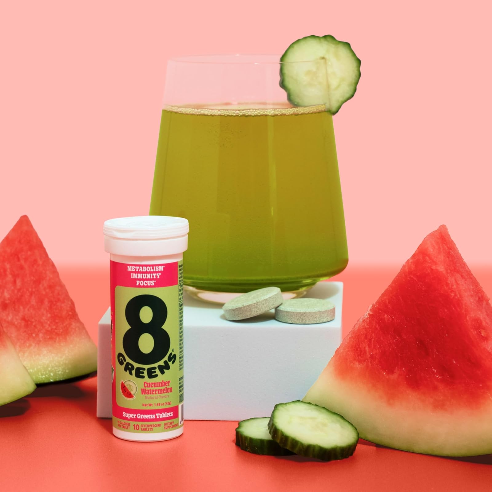 easy-to-use effervescent green tablets
