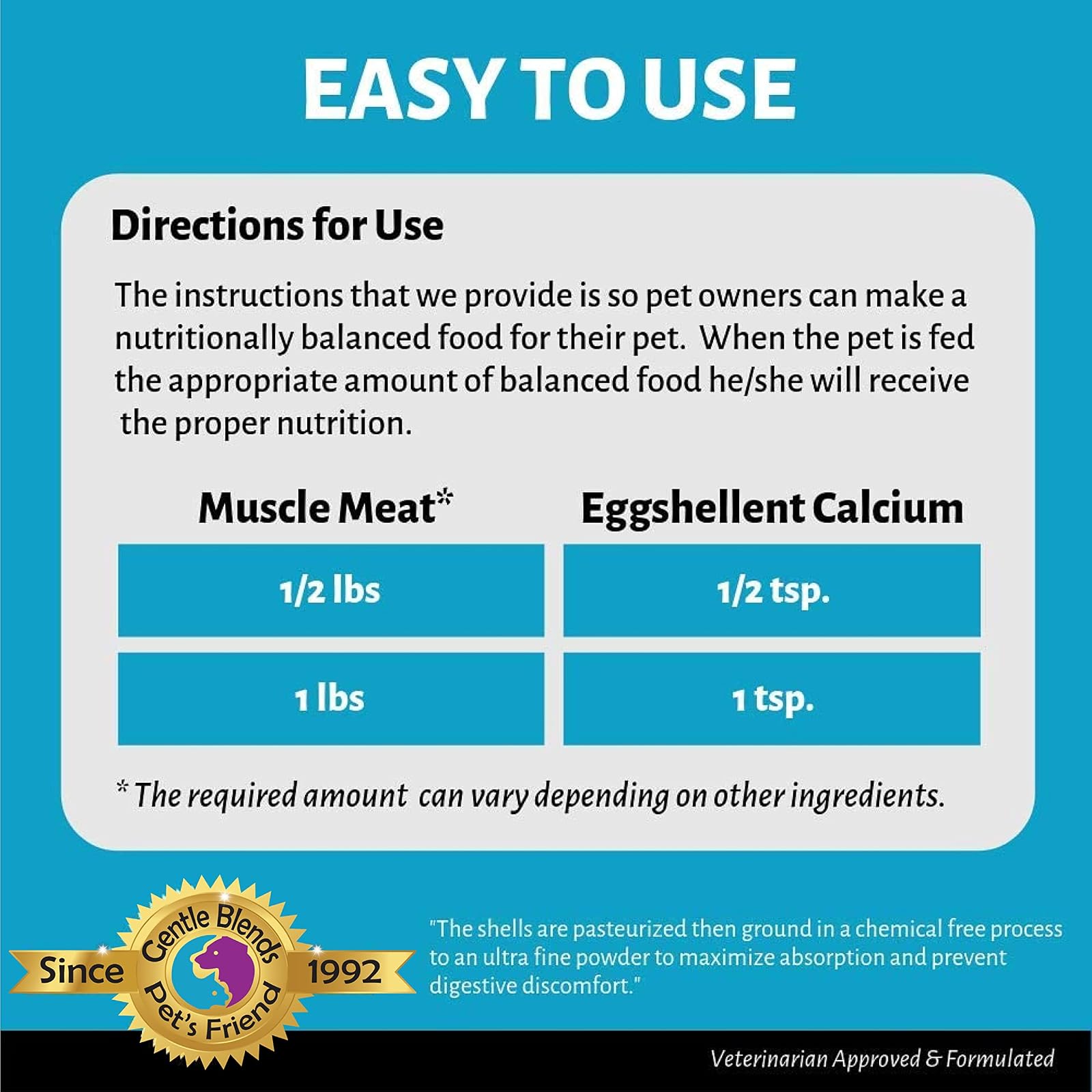 easy-to-use eggshell powder for pets