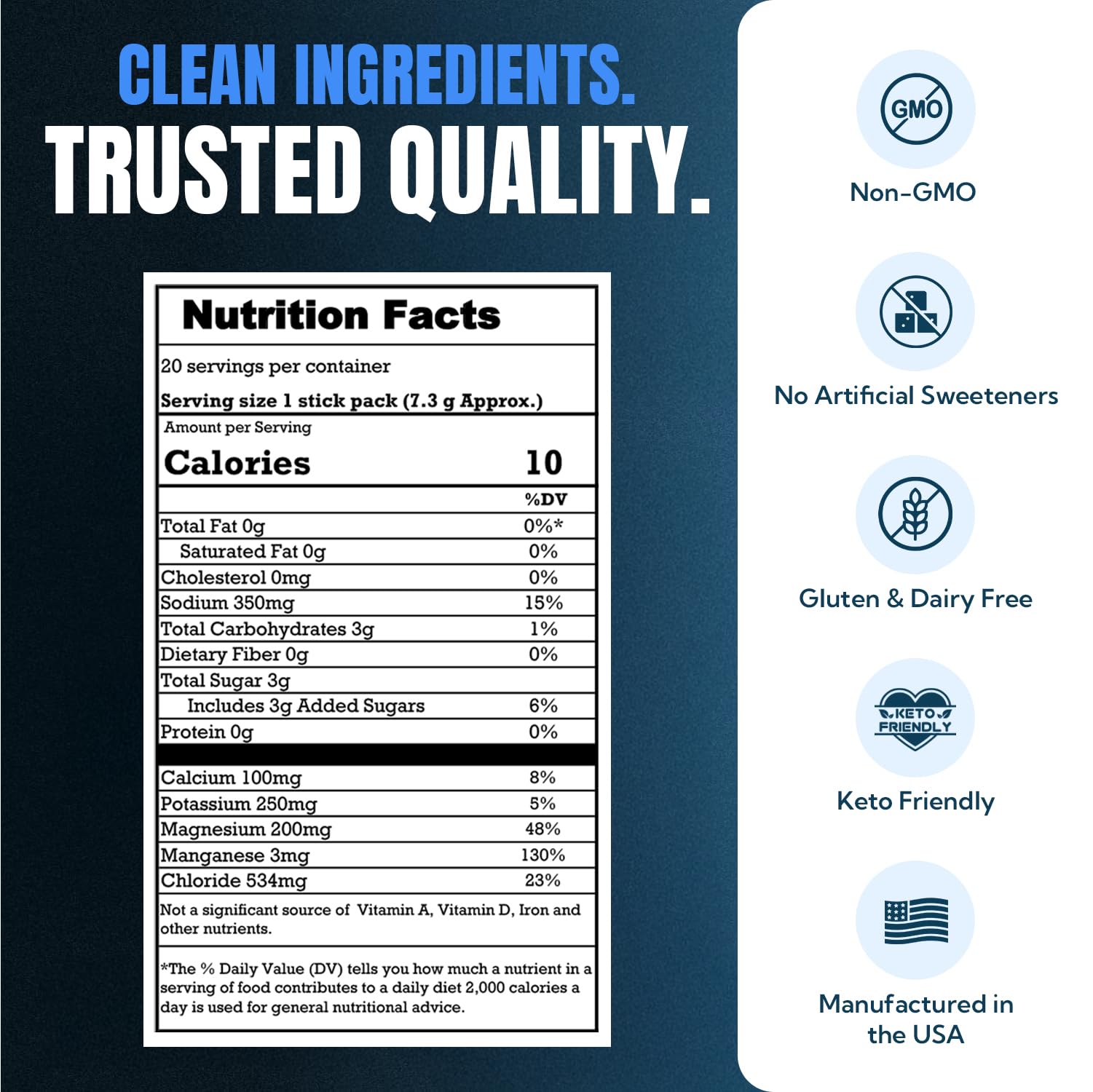 easy-to-use electrolyte powder packets