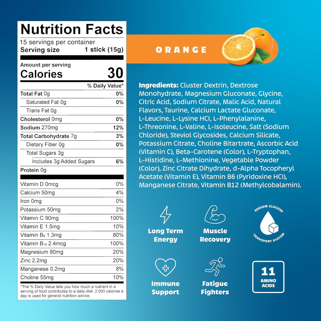 easy-to-use electrolyte tablets in orange