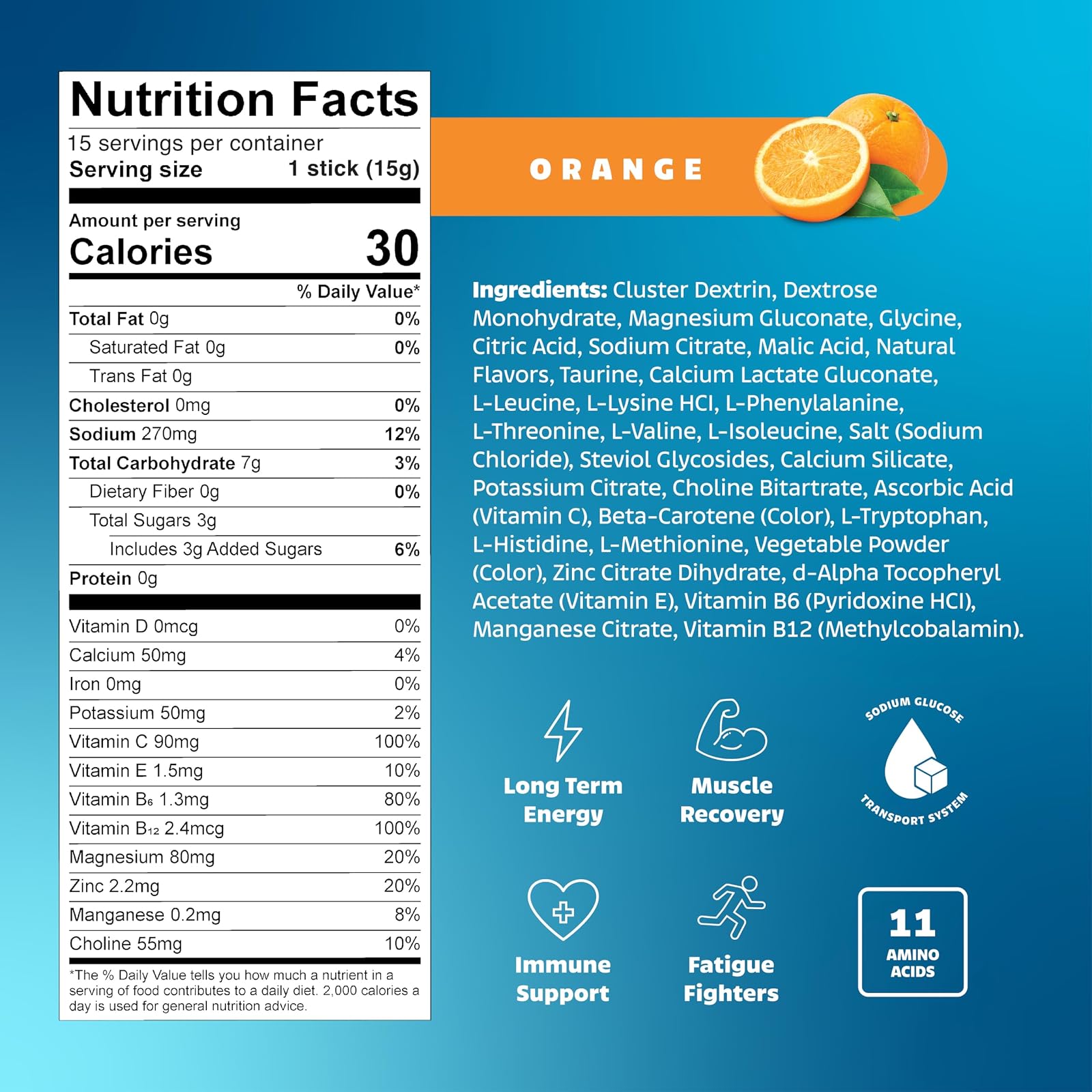 easy-to-use electrolyte tablets in orange