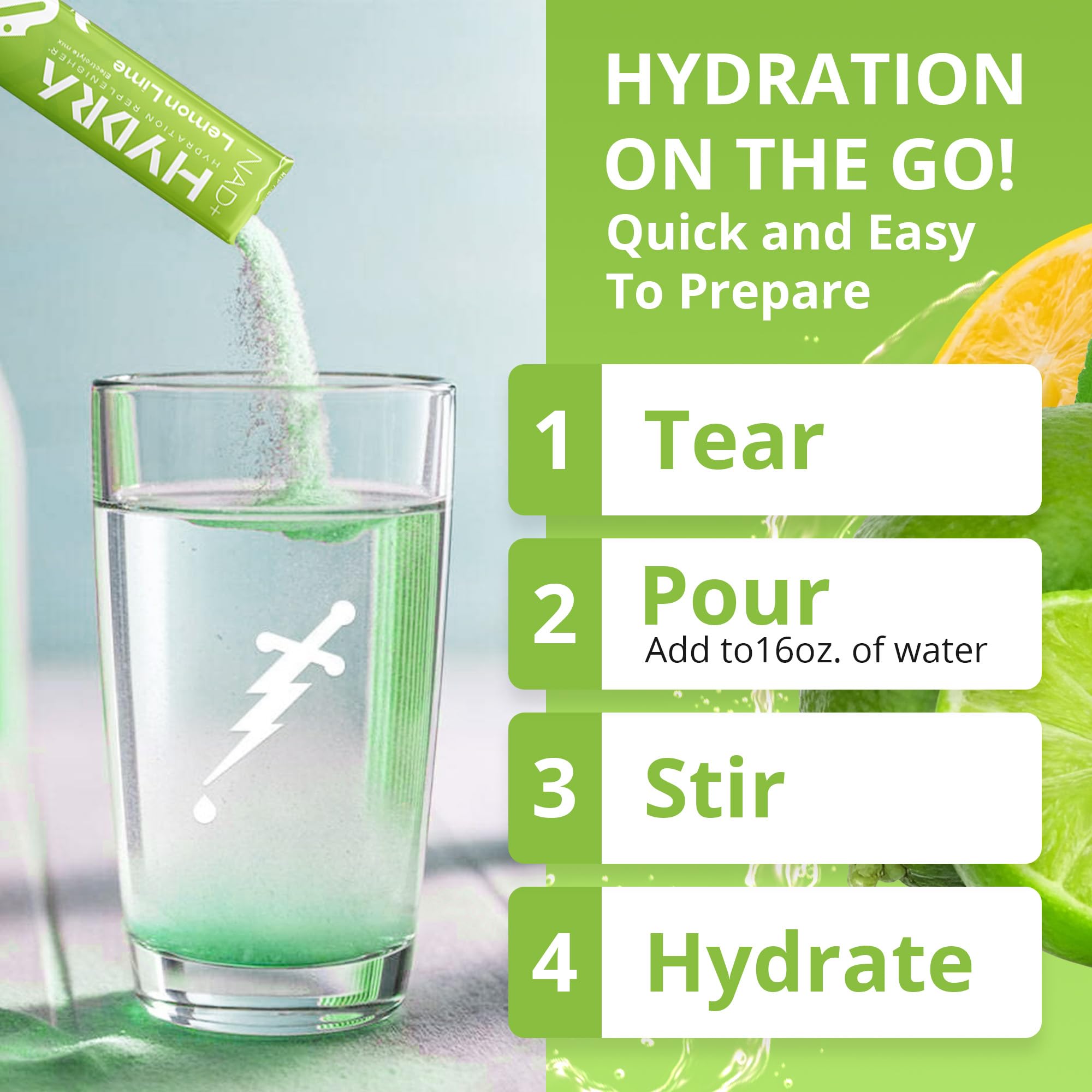 easy-to-use hydration powder packets