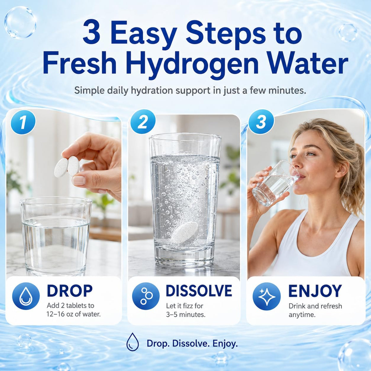 Easy to use hydrogen tablets