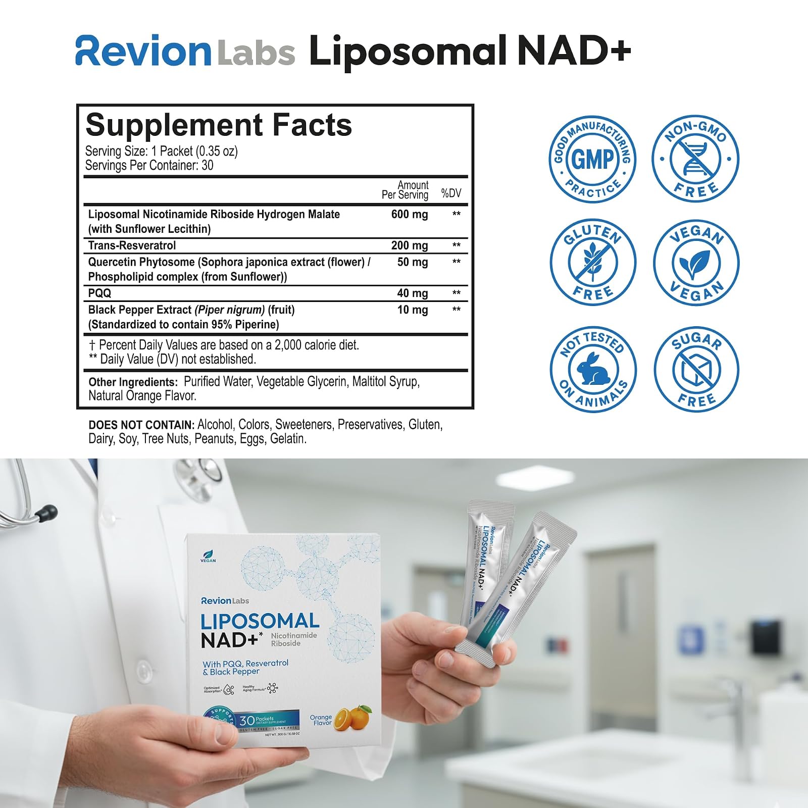 Easy-to-use Liposomal NAD+ packets