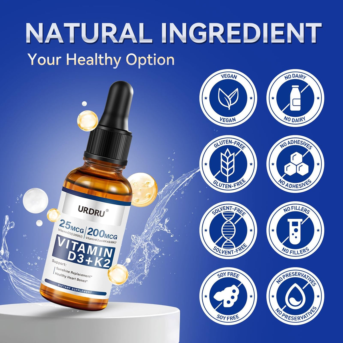 Easy-to-use liquid Vitamin D drops