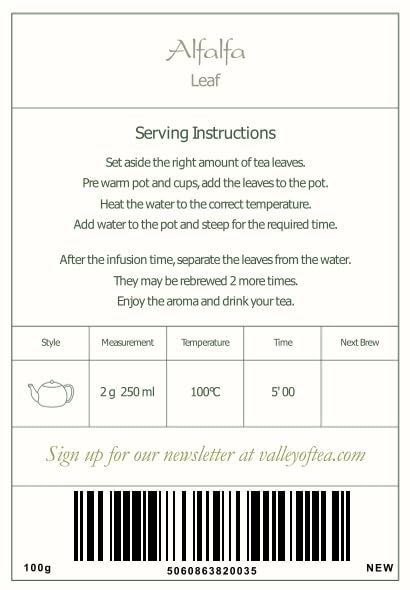 easy-to-use loose alfalfa tea
