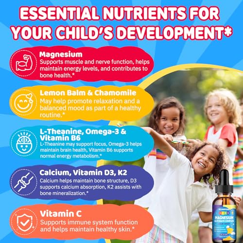 Easy-to-use magnesium drops for kids