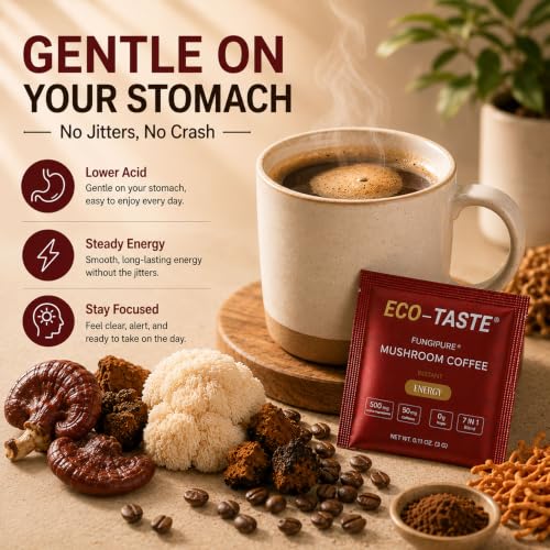 easy-to-use mushroom coffee sachets
