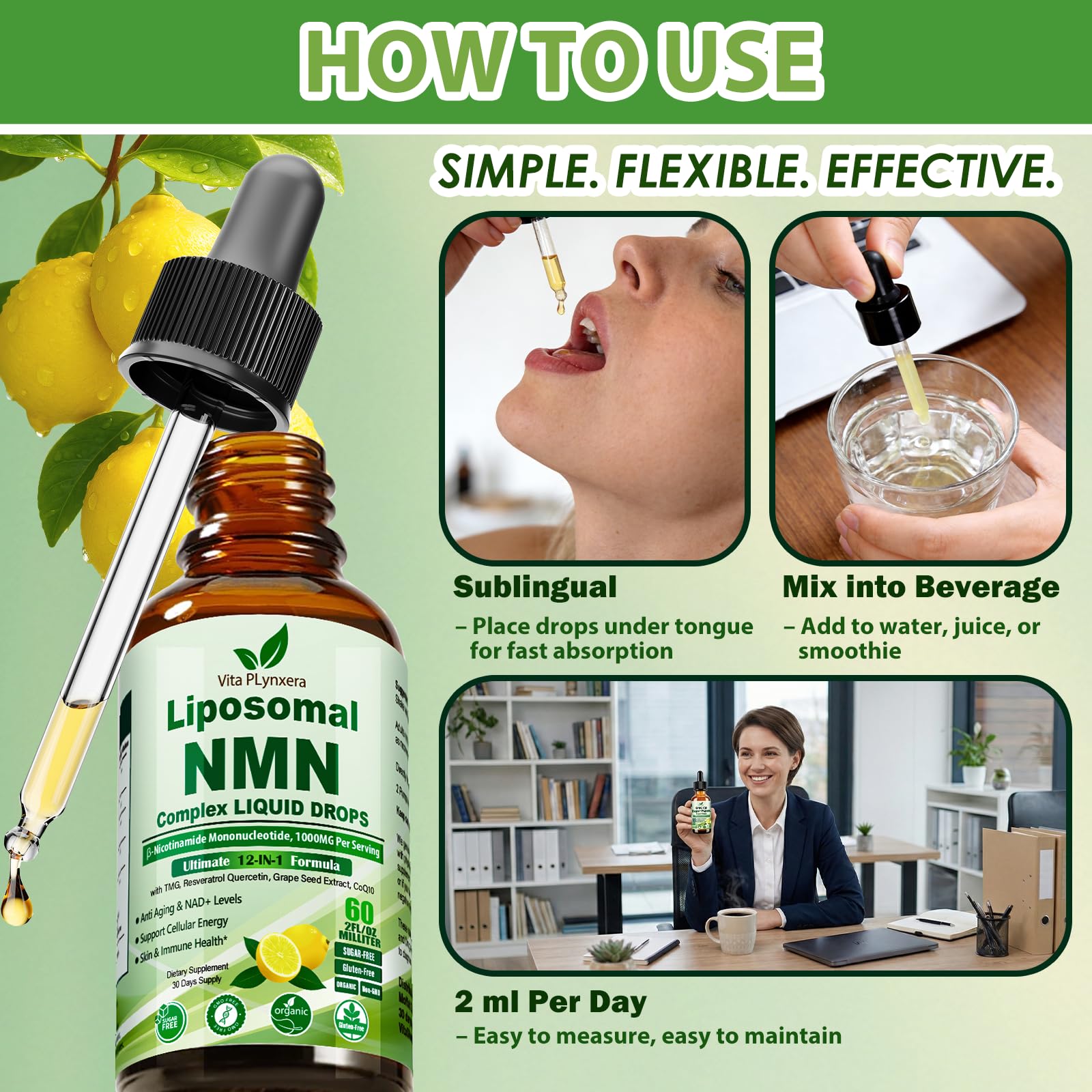Easy-to-use NMN liquid formula