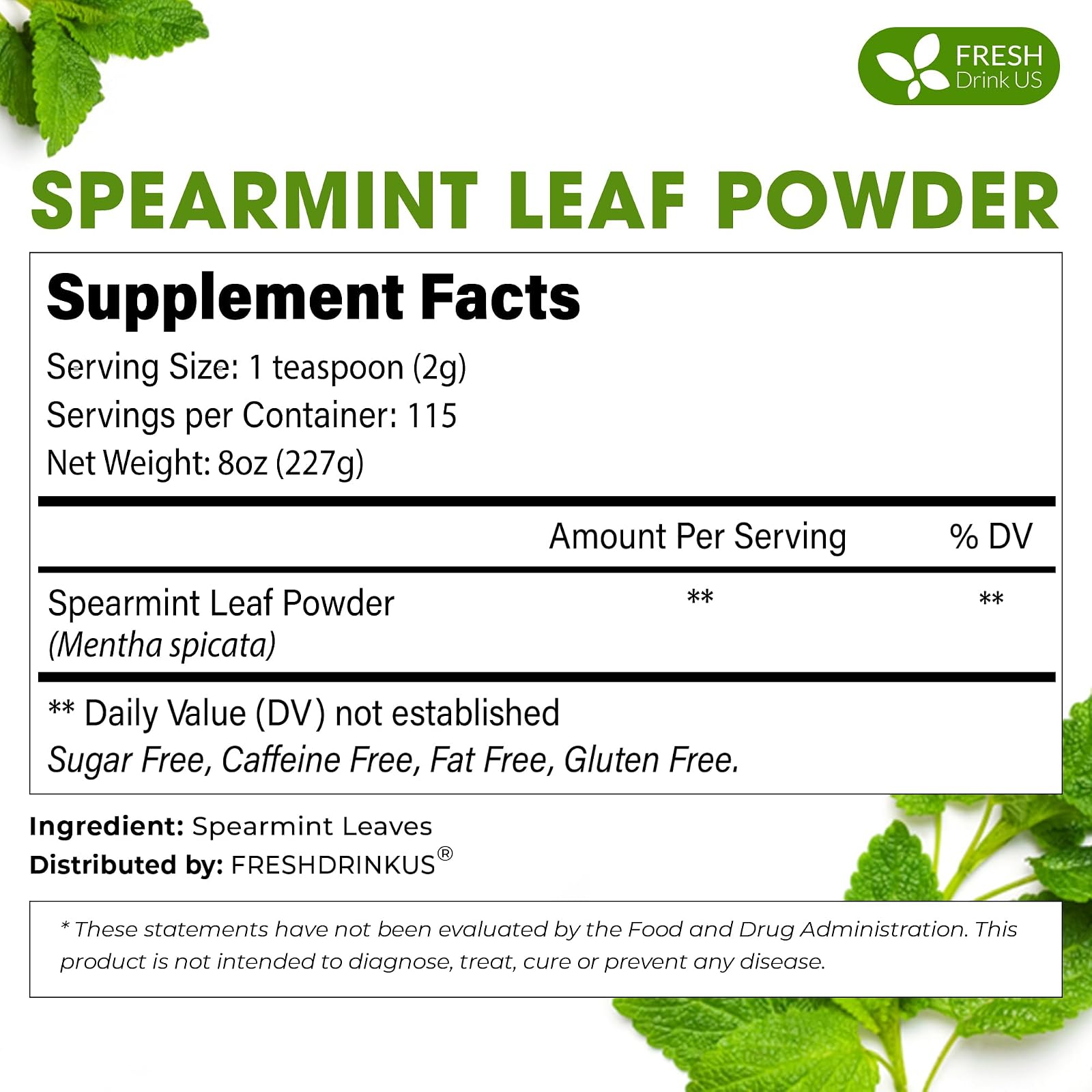 easy-to-use spearmint powder for tea