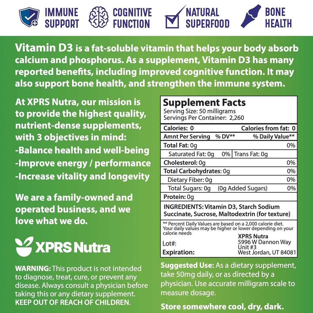 Easy-to-use vitamin D3 powder