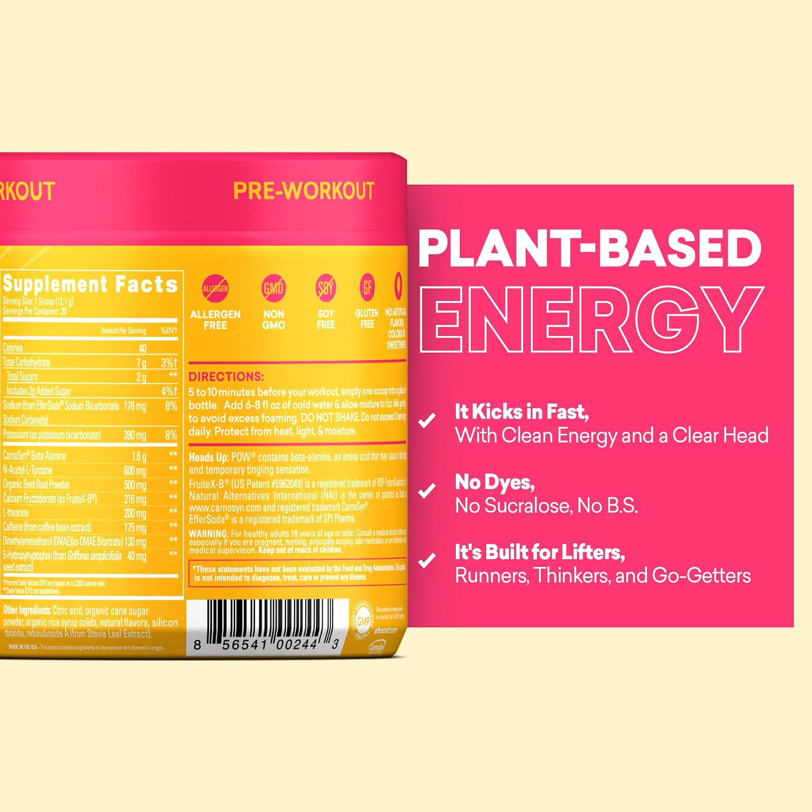 EBOOST pre-workout for energy boost