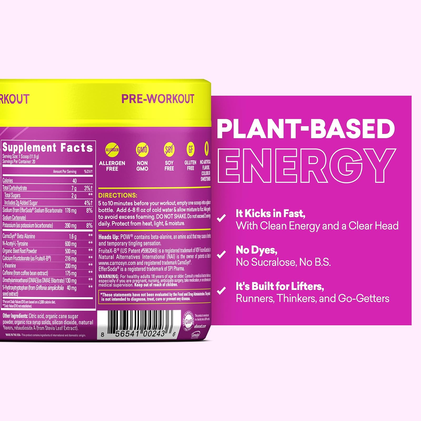 EBOOST pre-workout powder for endurance