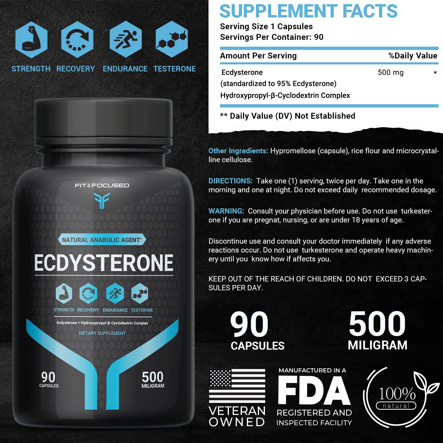 Ecdysterone capsules for enhanced workout performance